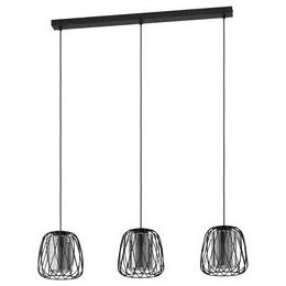 Eglo H&auml;ngeleuchte "FLORESTA Pendellampe, Stahl und Glas, IP20, E27, Esstischlampe, Lampe", schwarz, H: 110cm, 1 Stk., Leuchten, Elegante H&auml;ngelampe f&uuml;r Esszimmer, K&uuml;che oder Wohnzimmer, H&auml;ngeleuchte