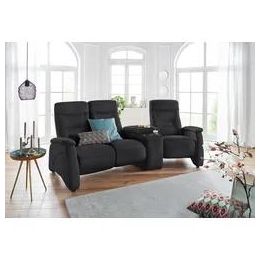 3-Sitzer exxpo - SOFA FASHION "Ascoli, Kinosofa mit hohem Sitzkomfort, bequeme Armlehnen", grau (graphit), B:251cm H:106cm T:99cm, NaturLEDER (echtes Rindsleder) in Sitz und R&uuml;cken. Korpus in passendem Kunstleder SOFTLUX bezogen;Velours in Lederoptik (100% Polyester);Webvelours (92% Polyester, 8% Nylon), Sofas, inkl. Relaxfunktion, Ablage und Staufach, hohe R&uuml;ckenlehne