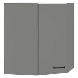 Eckh&auml;ngeschrank Optifit "Elga", grau (basaltgrau, basaltgrau), B:60cm H:70,4cm T:34,9cm, Holzwerkstoff, Schr&auml;nke, Eckh&auml;ngeschrank, mit Soft-Close-Funktion und Metallgriff, Breite 60x60 cm