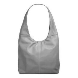 Pike Shopper PIK&Eacute;, Damen, Gr. B/H/T: 40cm x 30cm x 11cm onesize, grau, Leder, beschichtet, gl&auml;nzend, Taschen Shopper, echt Leder, Made in Italy