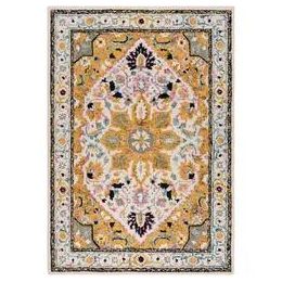 Wollteppich FLAIR RUGS "Dhalia", gelb, B:120cm H:10mm L:170cm, Wolle, Teppiche, 100% Wolle, Wohnzimmer, Schlafzimmer, Esszimmer
