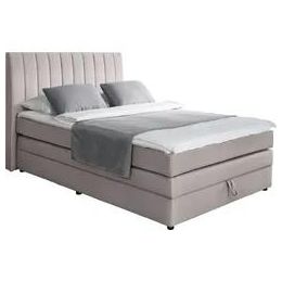 Boxspringbett Alina "Marvin", grau (mittelgrau xbo 19), B:151cm L:212cm, Struktur fein XBO (100% Polyester), Komplettbetten, Boxspringbett, inklusive Bettkasten und Topper, in diversen Ausf&uuml;hrungen