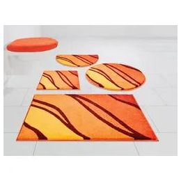 Badematte Grund "Belize, Badvorleger, Badezimmer Teppich, sehr weich" Gr. 2, orange (terra), H:20mm, Polyacryl, Badematten, Badematte, weiche Haptik, auch als 3 teiliges Set erh&auml;ltlich, Made in Europe