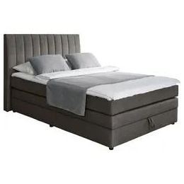 Boxspringbett Alina "Marvin", braun (braungrau tra 4), B:151cm L:212cm, Feinstruktur TRA (100% Polyester), Komplettbetten, Boxspringbett, inklusive Bettkasten und Topper, in diversen Ausf&uuml;hrungen