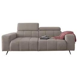 2-Sitzer DOMO collection "Trento, mit Kufenfu&szlig; oder Einzelfu&szlig;", grau (stone), B:208cm H:79cm T:104cm, 100% Polyester, Sofas, whlw. verstellbare Kopfteile, passend f&uuml;r g&auml;ngige Saugroboter