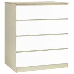 M&ouml;bilia Kommode M&Ouml;BILIA "Daelan", wei&szlig; (wei&szlig;, natur), B:80cm H:93,5cm T:39,5cm, MDF, Sideboards, Schubladenkommode