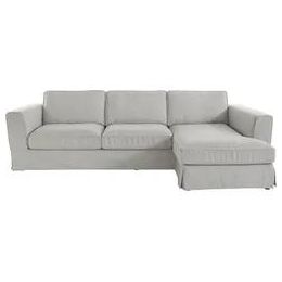 Ecksofa Home Affaire "Vintage L-Form", grau (light granit), B:284cm H:83cm T:165cm, 100%PES, Sofas, Ecksofa, 3-Sitzer Polsterecke im Landhausstil, mit abnehmbarer Husse