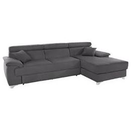 Ecksofa DOMO collection "Mira, inklusive Kopfteilverstellung f&uuml;r mehr Wohlf&uuml;hlkomfort, L-Form", braun (espresso), B:271cm H:78cm T:167cm, Zierkissen: Entsprechend jeweiligem Bezug.;Struktur (100% Polyester);Struktur fein (100% Polyester);Luxus-Microfaser (92% Polyester, 8% Nylon), Sofas, Ecksofa, wahlweise mit Bettfunktion und Bettkasten, elegant und modern