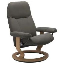 Relaxsessel stressless "Consul", grau (metal grau paloma), B:76cm H:100cm T:71cm, Leder BATICK: BATICK ist ein leicht korrigiertes, durchgef&auml;rbtes und genarbtes M&ouml;belleder, bei dem die meisten Unebenheiten und Spuren in der Regel entfernt wurden.;Leder PALOMA: PALOMA ist ein durchgef&auml;rbtes Semianilin-M&ouml;belleder mit nat&uuml;rlicher Narbung.;ROHLEDER Stoff Q2 FARON: Ein fester zuverl&auml;ssiger Boucl&eacute; mit e