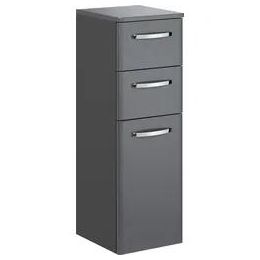 Unterschrank SAPHIR "Quickset 327 Badschrank, 1 T&uuml;r, 2 Schubladen, 30 cm breit", grau (anthrazit hochglanz), B:30cm H:90,5cm T:33cm, Schr&auml;nke, Unterschrank, Badezimmer-Unterschrank inkl. T&uuml;rd&auml;mpfer, Griffe in Chrom Glanz