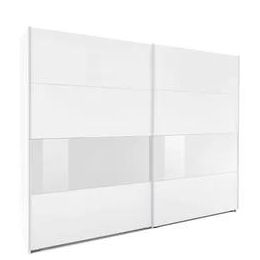 Schwebet&uuml;renschrank wimex "Bramfeld TOPSELLER Kleiderschrank", wei&szlig; (wei&szlig;, absetzung wei&szlig;glas), B:270cm H:236cm T:64cm, Schr&auml;nke, Schwebet&uuml;renschrank, mit Glaselementen und zus&auml;tzlichen Einlegeb&ouml;den
