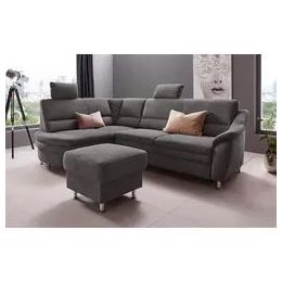 Ecksofa Home Affaire "Cardoso L-Form", grau, B:250cm H:90cm T:175cm, Struktur impr&auml;gniert (100% Polyester);Luxus-Microfaser ALTARA NUBUCK (100% Polyester);Struktur (52% Polyester, 35% Polyacryl, 13% Baumwolle);Luxus-Microfaser weich (90% Polyester, 10% Polyamid), Sofas, Ecksofa, Federkern, wahlweise mit Bett, Schubkasten