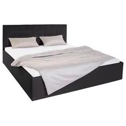 Polsterbett, schwarz, Liegefl&auml;che L&auml;nge B: 200cm x 180cm, H&ouml;he Bettseite: 42cm, Bonnell-Federkernmatratze Gewicht bis: 80 kg H2, Bezug Bett: 100% Polyester;Bonnell-Federkernmatratze: 51% Polypropylen, 39% Polyester, 10% Baumwolle;Kaltschaummatratze: 100% Polyester, Bezug abnehm- und waschbar bis 60C, Westfalia Schlafkomfort, Betten, Polsterbett, inkl. Bettkasten bei Ausf&uuml;hrung mit Matratze