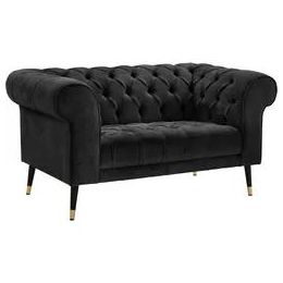 Chesterfield-Sofa Home Affaire "Tinnum", schwarz, B:150cm H:77cm T:87cm, Luxus-Microfaser Vintageoptik (66% PU, 27% Polyester, 7% Baumwolle);Struktur weich( 97% Polyester, 3% Polyacryl), Sofas