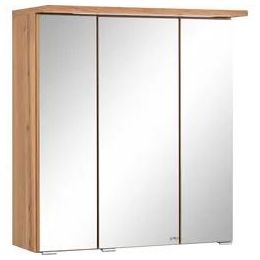 Spiegelschrank Welltime "Lucca", braun (eichefarben), B:60cm H:66cm T:20cm, Holzwerkstoff, MDF, Schr&auml;nke, Spiegelschrank, mit LED Beleuchtung