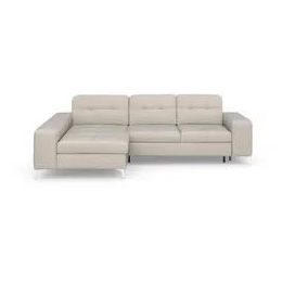 Sit & More Ecksofa SIT & MORE "Baviene L-Form", beige (creme), B:286cm H:92cm T:176cm, Sofas, Ecksofa, inklusive Sitztiefenverstellung und Federkern, wahlweise Bettfunktion