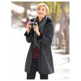 Softshelljacke Casual Looks, Damen, Gr. 42, grau (anthrazit), 94% Polyester, 6% Elasthan, unifarben, figurumspielend, Jacken Softshelljacke
