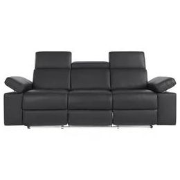 3-Sitzer Home Affaire "Kilado", schwarz, B:229cm H:98cm T:99cm, Sofas, mit 2x Relaxfunktion, verstellbarer Armlehne, Kopfteilverstellung