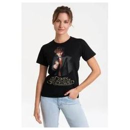 T-Shirt logoshirt "Fantastic Beasts &ndash; Newt Scamander", Damen, Gr. L, schwarz, 100% Baumwolle, bedruckt, normal, Rundhals, Shirts T-Shirt, mit lizenziertem Print