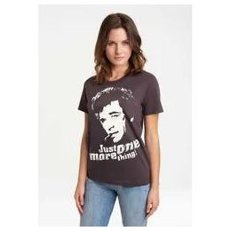 T-Shirt logoshirt "Columbo - Just One More Thing", Damen, Gr. S, grau (dunkelgrau), 100% Baumwolle, unifarben, normal, Rundhals, Shirts T-Shirt, mit coolem Print