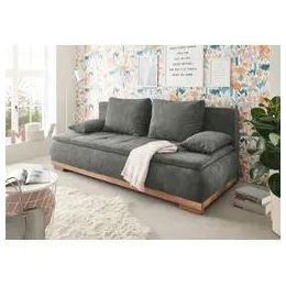 Schlafsofa ED EXCITING DESIGN "Mila", braun, B:208cm H:93cm T:105cm, 95% Polyester, 5% Nylon, Sofas, Schlafsofa, mit Bettkasten & 2 Armlehnenkissen