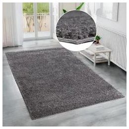 Hochflor-Teppich Bruno Banani "Shaggy Soft" Gr. 1, grau (stone), B:60cm H:30mm L:90cm, Kunstfaser, Teppiche, gewebt, Uni Farben, besonders weich und kuschelig, Kundenliebling