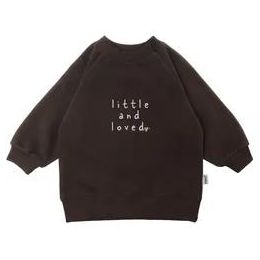 Sweatshirt Liliput "little and loved", M&auml;dchen, Gr. 110/116, braun (dunkelbraun), 80% Baumwolle, 20% Polyester, bedruckt, normal, Rundhals, Sweatshirts Sweatshirt, aus weichem Baumwoll-Material
