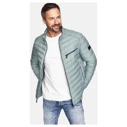 Steppjacke NEW CANADIAN, Herren, Gr. 60, grau (grau, gr&uuml;n), 100% Polyester, unifarben, kurz, hoch geschlossener Ausschnitt, Jacken Steppjacke, mit wasserabweisender Funktion