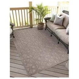 Teppich Carpet City "In-& Outdoorteppich Santorini 446, 3D-Effekt, Geo-Muster", braun, B:240cm H:5mm L:340cm, Polypropylen, Teppiche, Teppich, Wetterfest & UV-best&auml;ndig f&uuml;r Terrasse, Balkon, K&uuml;che, Flur