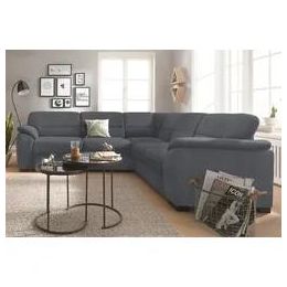 Sit & More Ecksofa SIT & MORE "Montego L-Form, B: 256cm", grau (anthrazit), B:256cm H:88cm T:227cm, Luxus-Microfaser (90% Polyester, 10% Polyamid);Struktur (100% Polyester);Luxus-Microfaser ALTARA NUBUCK (100% Polyester), Sofas, Ecksofa, wahlweise mit Bettfunktion und Schubkasten
