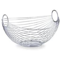 Obstschale zeller PRESENT, silber (silberfarben), B:28cm H:16cm, Metall, Sch&uuml;sseln, Obstschale, perfekte Bel&uuml;ftung