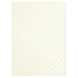 Spannbettlaken Biberna "Celina", beige (natur), 1 Stk., Feinbiber, 90-100x190-200 22cm, Feinbiber, Obermaterial: 97% Baumwolle, 3% Elasthan, Bettlaken, Spannbettlaken, in weicher Stretch Qualit&auml;t