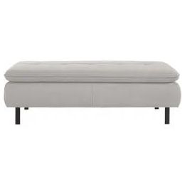 Hockerbank Home Affaire "Birkholm", silber, B:137cm H:44cm T:65cm, 98% Polyester 2% Polyamid, Hocker, Polsterhocker, passend zur Serie "Birkholm", B/T/H: 137/65/44 cm