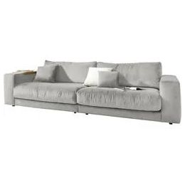 Big-Sofa 3C Candy "Enisa II", silber, B:290cm H:86cm T:127cm, 100% Polyester, Sofas, Big-Sofa, incl. 1 Flatterkissen, Wahlweise mit Flecken-Schutz-Bezug Easy care