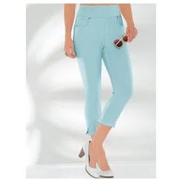 Stretch-Hose Casual Looks, Damen, Gr. 38, Normalgr&ouml;&szlig;en, blau (aqua), 72% Viskose, 25% Polyamid, 3% Elasthan, unifarben, 7/8-L&auml;nge, Hosen