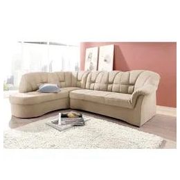 Ecksofa DOMO collection "Papenburg, zeitlose R&uuml;ckensteppung, elegante Armlehne, L-Form", beige (natur), B:241cm H:84cm T:178cm, Kunstleder SOFTLUX;Luxus-Microfaser (100% Polyester);Struktur ( 90% Polyester, 10% Polyacryl);Microfaser PRIMABELLE (100% Polyester), Sofas, Ecksofa, mit Ottomane, wahlweise mit Bettfunktion