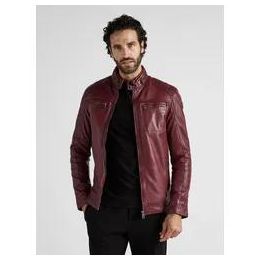 Lederjacke JCC "40700", Herren, Gr. 50, rot, Obermaterial: 100% Lammnappa; Futter: 55% Baumwolle, 45% Polyester; &Auml;rmelfutter: 100% Polyester; Strick: 84% Baumwolle, 14% Polyester, 2% Elasthan, Jacken