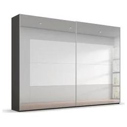 Schwebet&uuml;renschrank Rauch "Kleiderschrank Schrank Garderobe Schlafzimmerschrank X-TEND", grau (graphit, grauspiegel), B:271cm H:223cm T:68cm, Holzwerkstoff, Schr&auml;nke, Schwebet&uuml;renschrank, inkl. W&auml;scheeinteilung mit 4 Stoffboxen MADE IN GERMANY