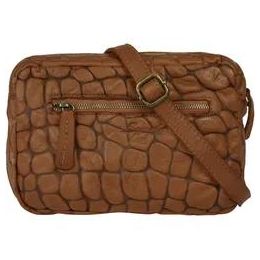 Umh&auml;ngetasche Samantha Look, Damen, Gr. B/H/T: 25cm x 18cm x 6cm onesize, braun (cognac), Leder, Taschen Umh&auml;ngetasche, echt Leder, Made in Italy