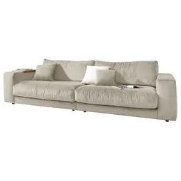 Big-Sofa 3C Candy "Enisa II", grau (taupe), B:290cm H:86cm T:127cm, 100% Polyester, Sofas, Big-Sofa, incl. 1 Flatterkissen, Wahlweise mit Flecken-Schutz-Bezug Easy care