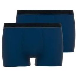 Boxer Bugatti "Rom", Herren, Gr. 6L, blau (blau, dunkel, uni), Single Jersey, Obermaterial: 95% Baumwolle, 5% Elasthan, unifarben, k&ouml;rpernah, Unterhosen, weich, basic, eng, atmungsaktiv, breiter Bund, Baumwollmix