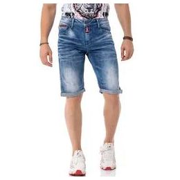 Cipo & Baxx Jeansshorts CIPO & BAXX, Herren, Gr. 36, N-Gr, blau (blau used), Denim/Jeans, Obermaterial: 98% Baumwolle, 2% Elasthan, Abriebeffekte, regular fit kniefrei, Jeans Jeansshorts, Baumwollmischung, regular fit