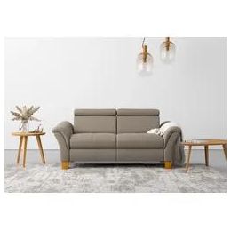 2,5-Sitzer Home Affaire "Lindgren", braun (savannah), B:185cm H:84cm T:93cm, 100% Polyester, Sofas, wahlweise mit TV-Funktion, links oder beidseitig, Kopfteilverstellung