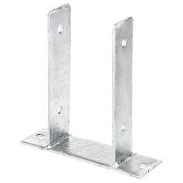 GAH Alberts U-Pfostentr&auml;ger ALBERTS, grau (feuerverzinkt), B:20cm T:6cm, Stahl, Bodenanker, zum Aufschrauben, feuerverzinkt, lichte Breite 101 mm