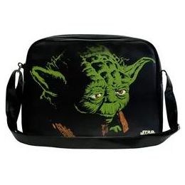 Schultertasche logoshirt "Yoda - Krieg der Sterne", Damen, Gr. B/H/T: 37cm x 28cm, schwarz, Lederimitat, bedruckt, Taschen Schultertasche, mit coolem Yoda-Frontprint