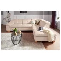 Sit & More Ecksofa SIT & MORE "Santo L-Form", beige (creme), B:272cm H:82cm T:206cm, Sofas, Ecksofa, mit Federkern, wahlweise mit Bettfunktion und Stauraum