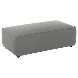Hocker W.Schillig "around-the-block", grau (silber grau o10), B:120cm H:39cm T:60cm, ROHLEDER Jacquard-Flachgewebe Q2 O10 (60% Polyacryl, 40% Polyester), Hocker, Hocker, mit eleganter Biese