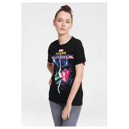 T-Shirt logoshirt "Marvel Comics", Damen, Gr. XXL, bunt (schwarz, mehrfarbig), 100% Baumwolle, bedruckt, normal, Rundhals, Shirts T-Shirt, mit lizenzierten Design