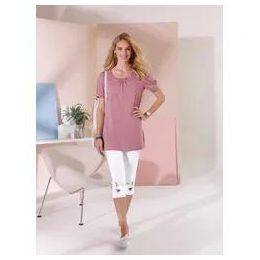 Longshirt Classic Basics "Longshirt", Damen, Gr. 52, rosa (altrosa), 100% Baumwolle, unifarben, Rundhals, Shirts Longshirt