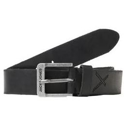 Jack & Jones Lederg&uuml;rtel JACK & JONES "JACROCK LEATHER BELT NOOS", Herren, Gr. 95, schwarz, B&uuml;ffelleder, unifarben, G&uuml;rtel Lederg&uuml;rtel